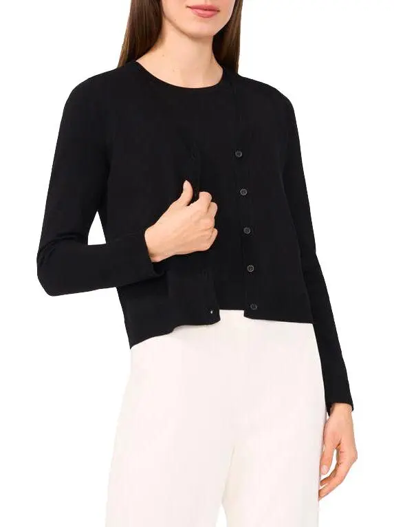 Halogen V-neck Cardigan - Rich Black