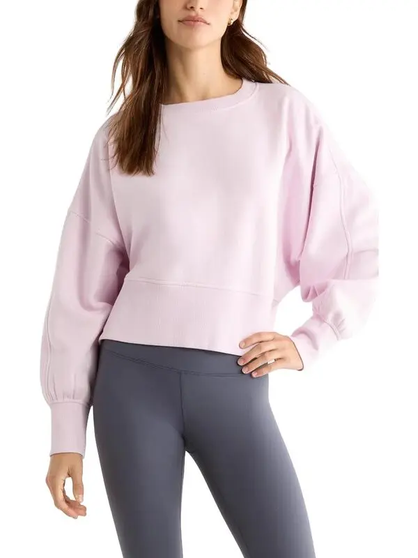 Zella Relaxed Fit Fleece Sweatshirt - Pink Snow