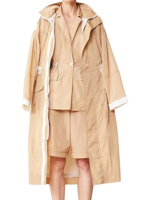 Caalo Parachute Water Resistant Anorak - Light Beige