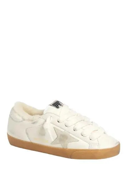 GOLDEN GOOSE Super-star Shearling-lined Sneakers - Optic White