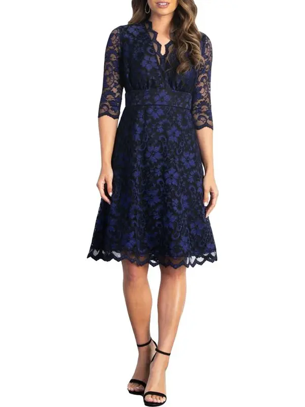 KIYONNA Mon Cherie Lace Cocktail Dress - Violet Noir