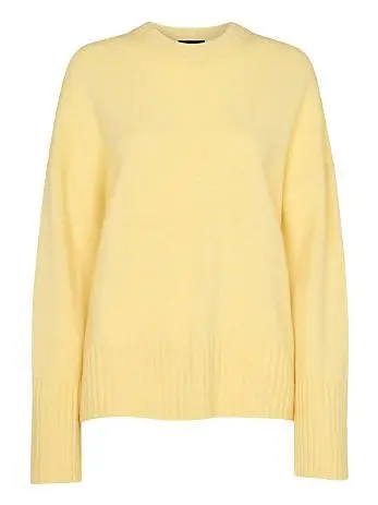 Whistles Ribbed-cuff Wool Knitted Jumper - Yellow