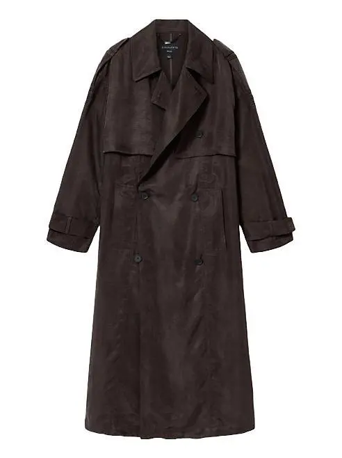 ALLSAINTS Linnie Belted Woven Trench Coat - Torte Brown