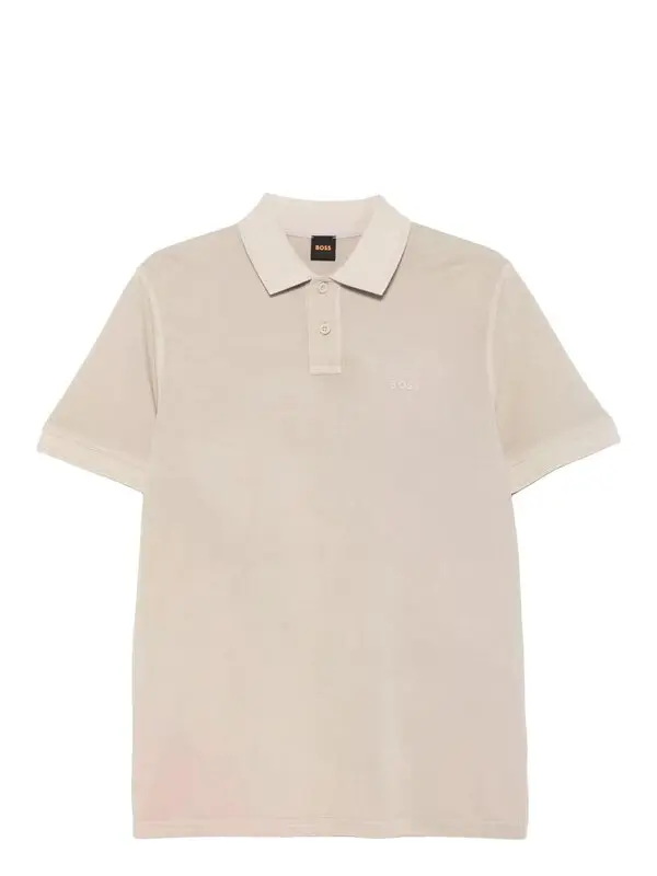 BOSS Logo-embroidered Piqué Polo Shirt - Neutrals