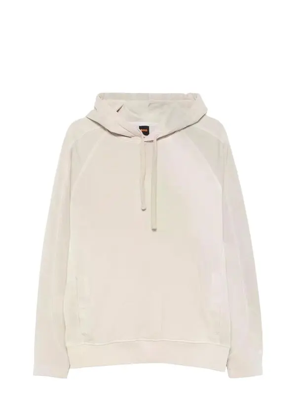 BOSS Jersey-texture Hoodie - Neutrals