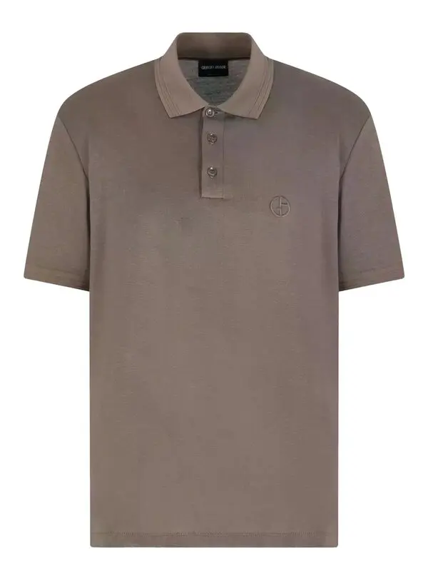 Giorgio Armani Logo-embroidered Polo Shirt - Neutrals