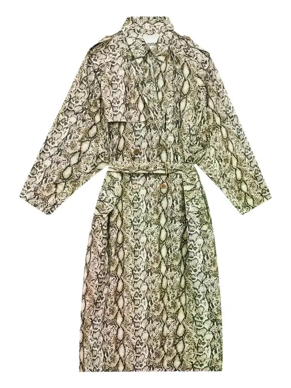 Isabel Marant Freanne Snakeskin Print Coat - Neutrals
