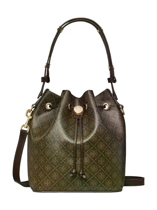 Tory Burch T Monogram Bucket Bag - Brown