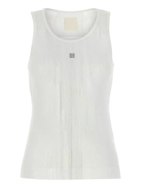 Givenchy Logo Plaque Tank Top - White