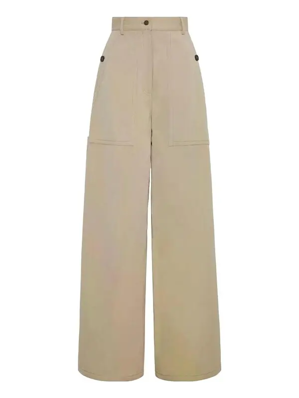 Adam Lippes Jasper Palazzo Trousers - Neutrals