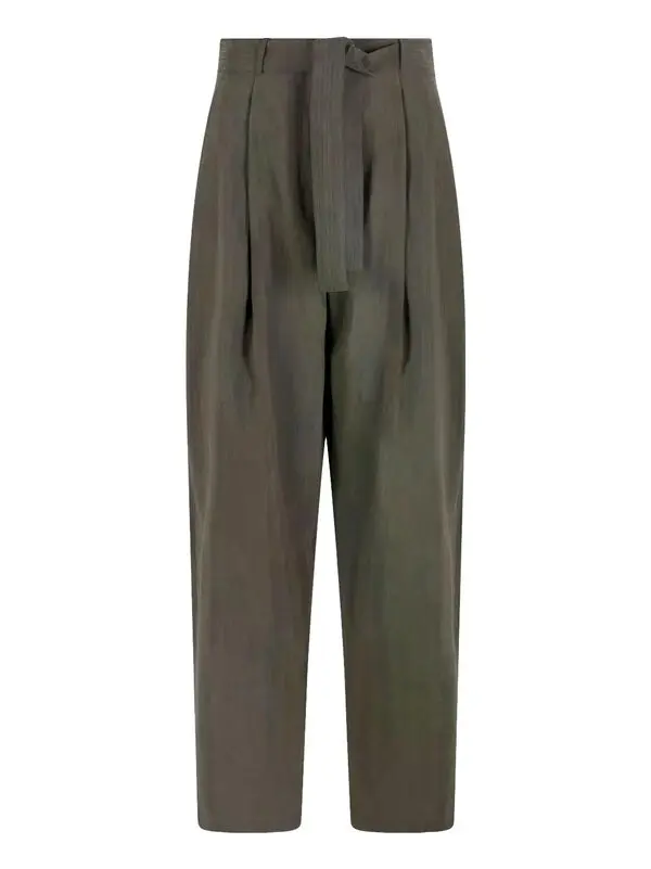 Giorgio Armani Pleated Belted Trousers - Green