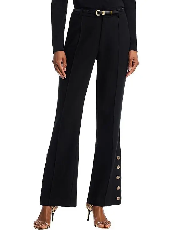 Aqua Side Button Detailed Pants - Black