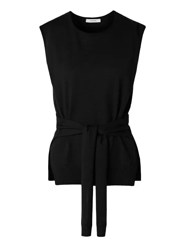 LEMAIRE Tie-detailed Wool-blend Tank - Black