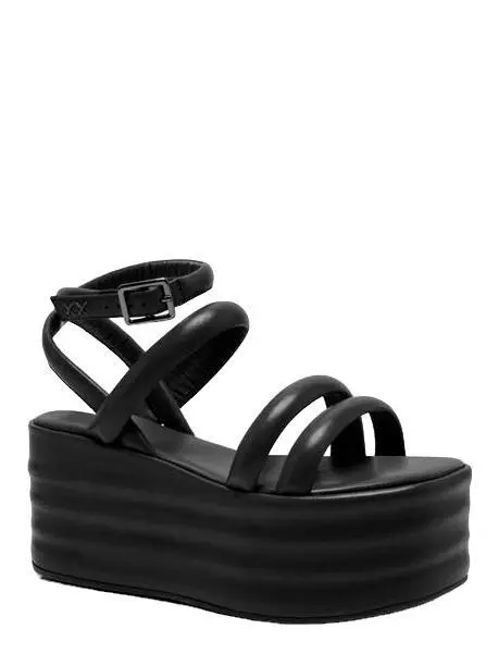 Free People Iris Flatform Sandal - Black Leather