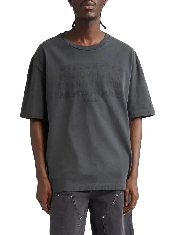 MAISON MARGIELA Embroidered Logo Cotton T-shirt - Washed Black