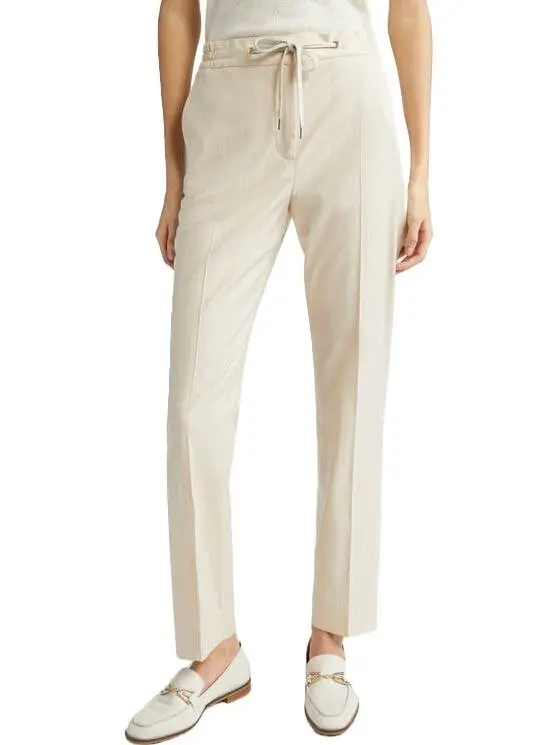 Eleventy Drawstring Waist Straight Leg Trousers - Sand