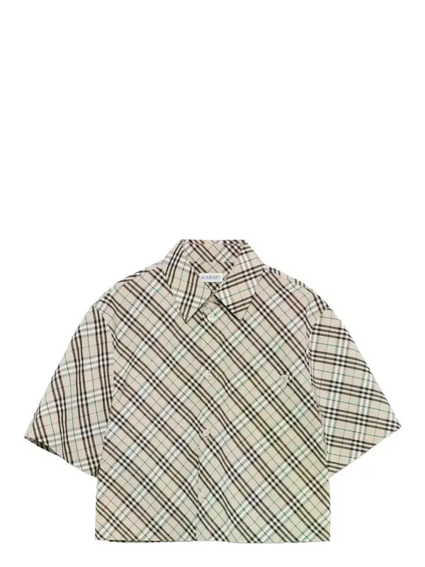 Burberry Checked Shirt - Neutrals
