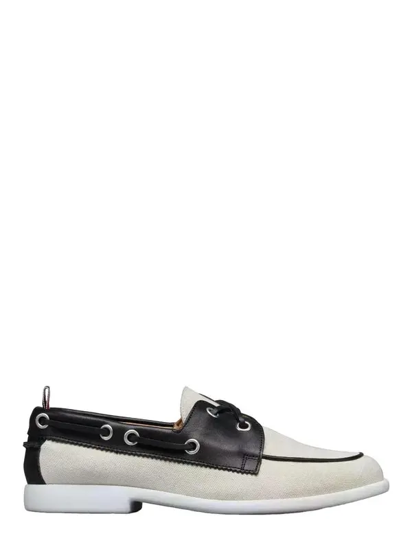 Thom Browne Piping-detail Boat Shoes - Neutrals