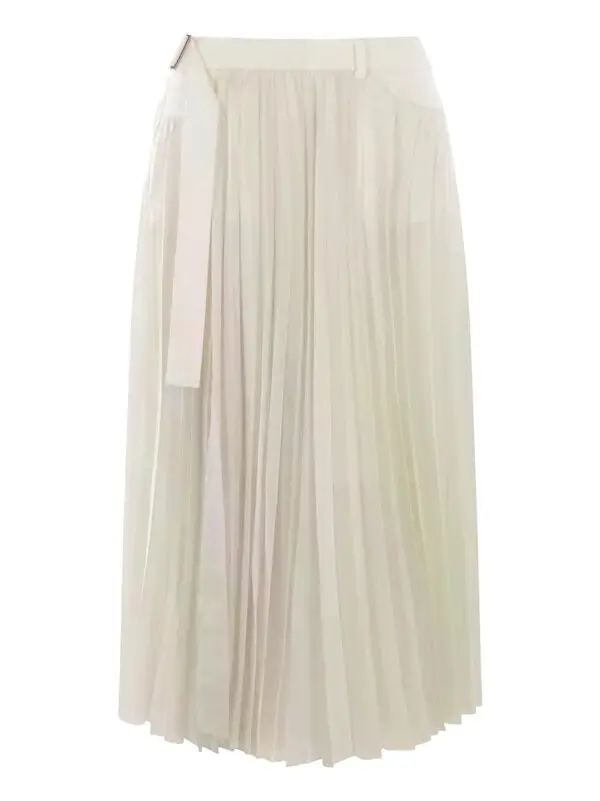 Sacai Patch Pocket Pleated Skirt - White