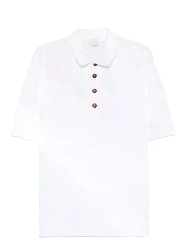 Eleventy Knitted Polo Shirt - White