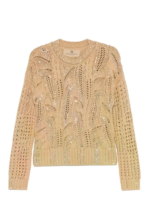 Ermanno Scervino Crystal-embellished Sweater - Brown