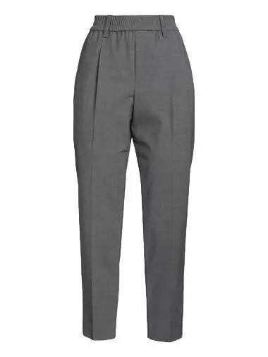 Brunello Cucinelli Tapered Virgin Wool Blend Pants - Grey