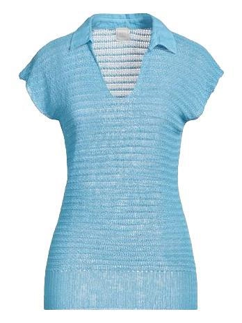 120% Lino Knitted Linen Sweater - Azure