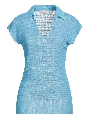 120% Lino Knitted Linen Top - Blue