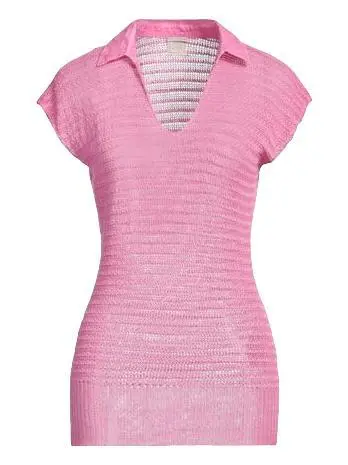 120% Lino Knitted Linen Top - Pink