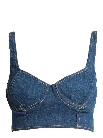 Elisabetta Franchi Denim Crop Top - Blue