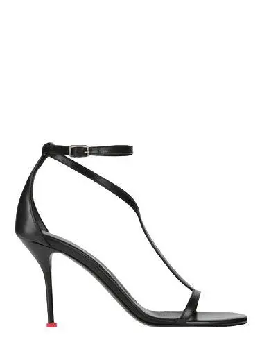 Alexander McQueen Leather Ankle Strap Sandals With Stiletto Heel - Black