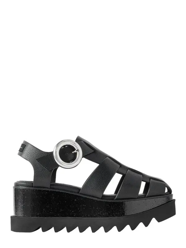 Stella McCartney Elyse Recycled Wedge Sandals - Black