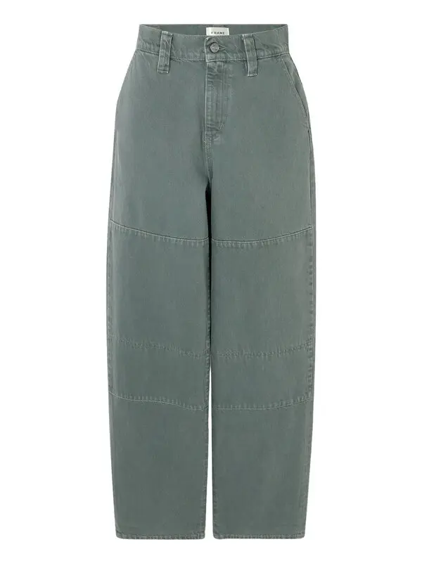 FRAME Paneled Cotton-canvas Wide-leg Pants - Gray