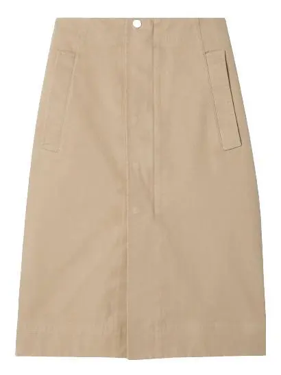 Burberry Cotton Pencil Skirt - Neutrals