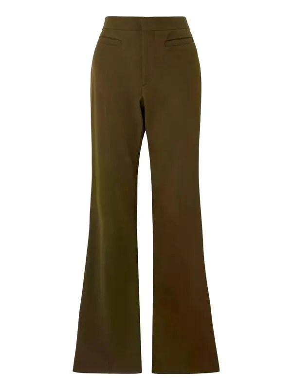 Burberry Twill Flared Pants - Green