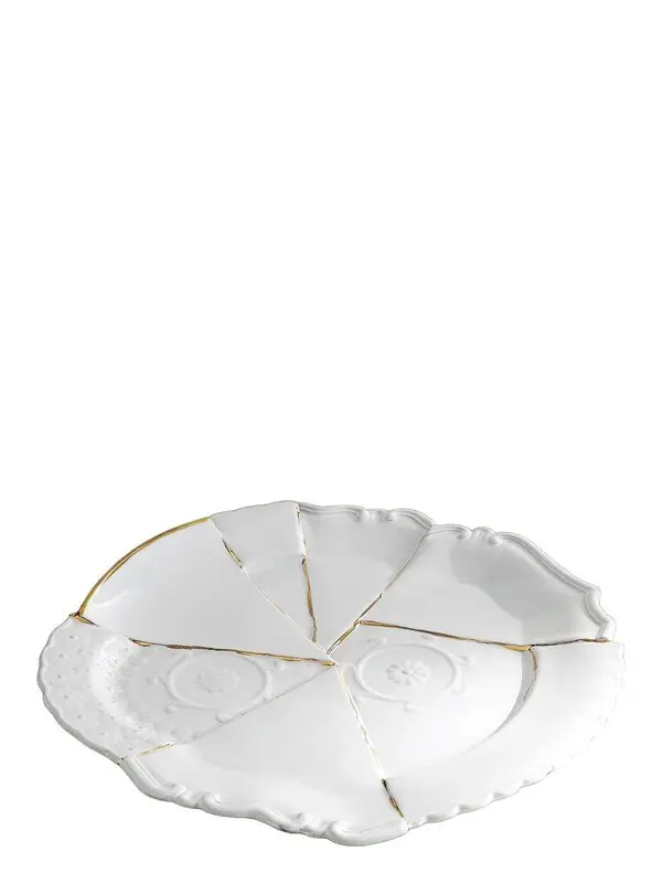 ASTIER DE VILLATTE Sacai Kintsugi Gold-plated Ceramic Platter - White