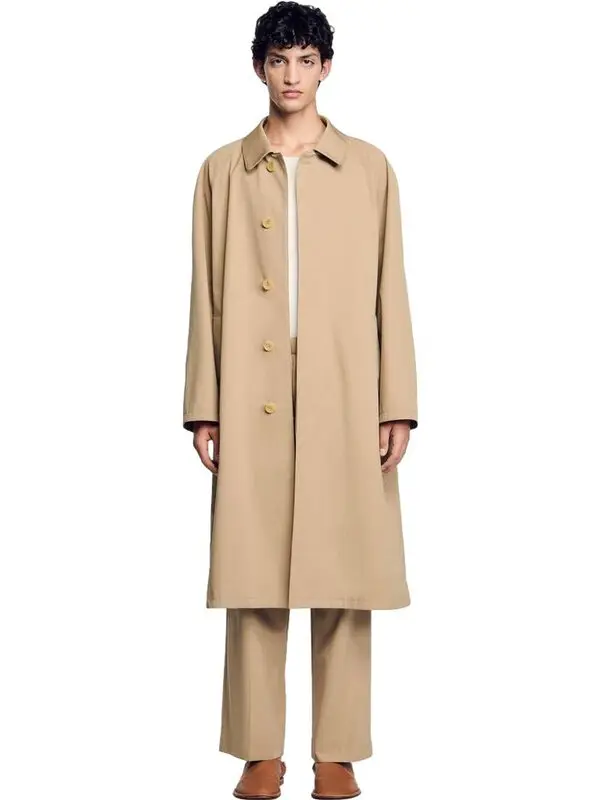 Sandro Oversized Long Coat - Sand.