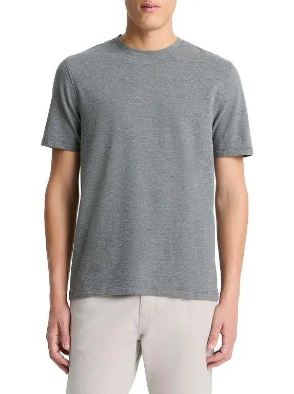 Vince S/s Crew - Med H Grey/ Natural