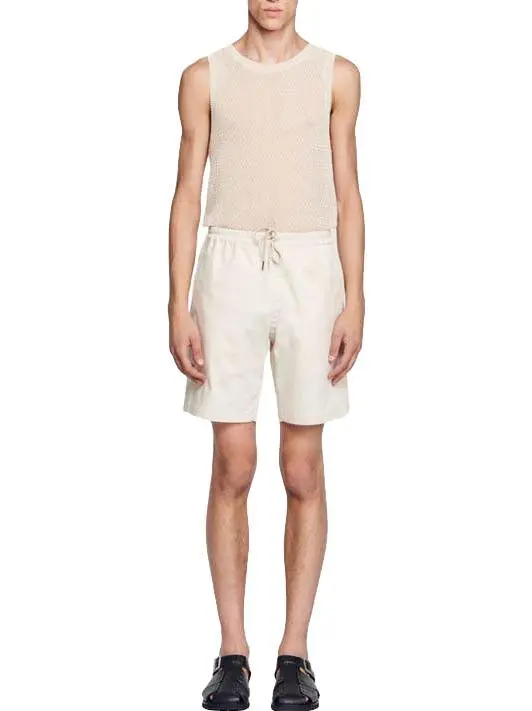 Sandro Cotton Shorts - Light Beige