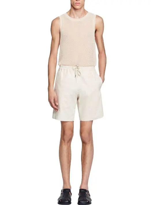 Sandro Cotton Shorts - Light Beige