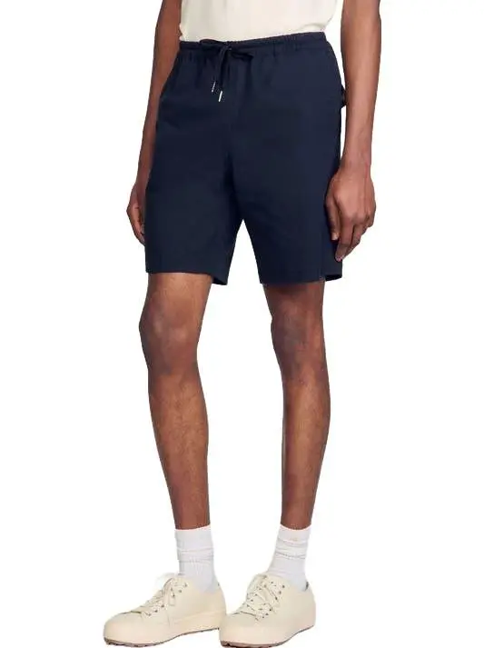 Sandro Cotton Shorts - Midnight Blue