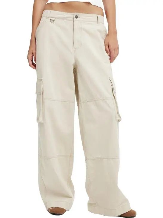 COTTON ON Benny Cargo Pant - Washed Ecru