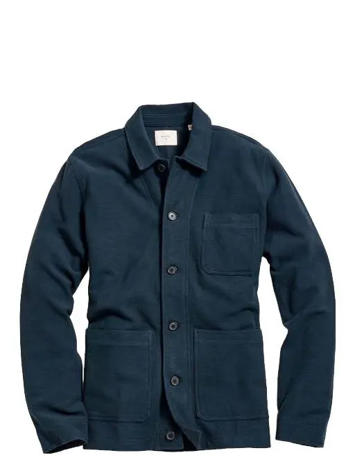 Billy Reid Piqué Chore Shirt Jacket - Carbon Blue