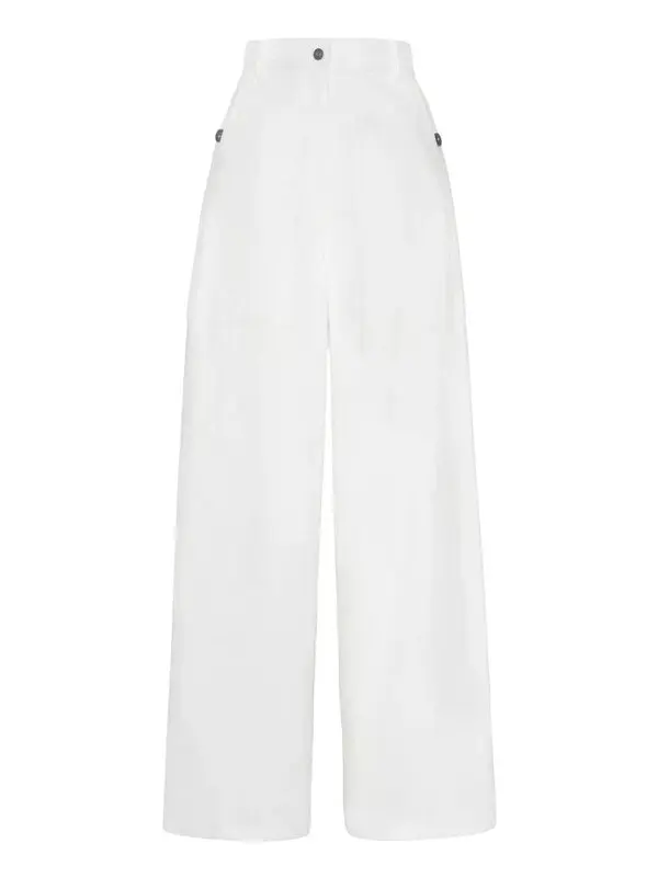 Adam Lippes Cotton Palazzo Trousers - White