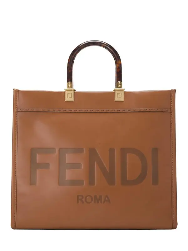 Fendi Calfskin Sunshine Shopper - Brown