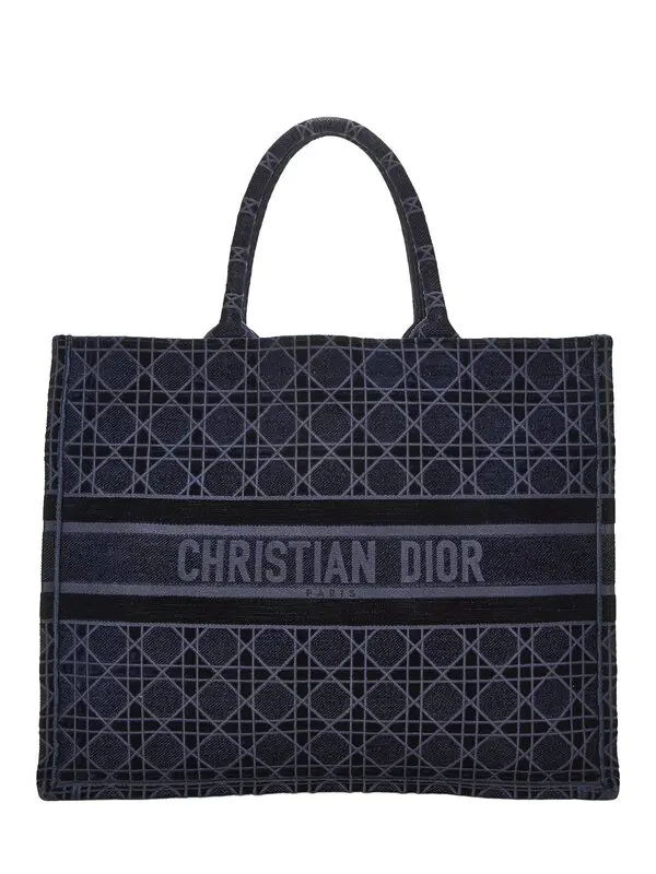 Dior Velvet Book Tote - Navy