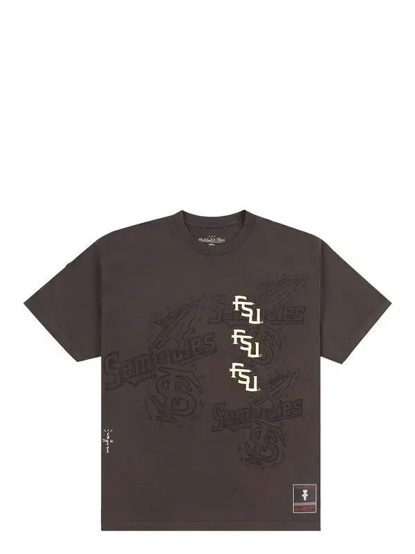 CACTUS JACK BY TRAVIS SCOTT Cactus Jack X Mitchell & Ness Florida State University Seal Tee - Brown