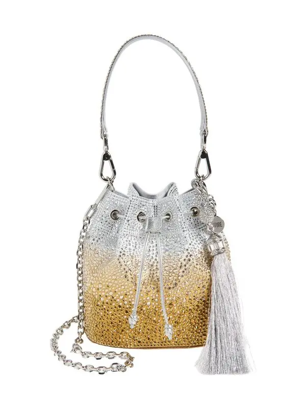 Judith Leiber Piper Ombré Crystal Embellished Bucket Bag - Silver Golden