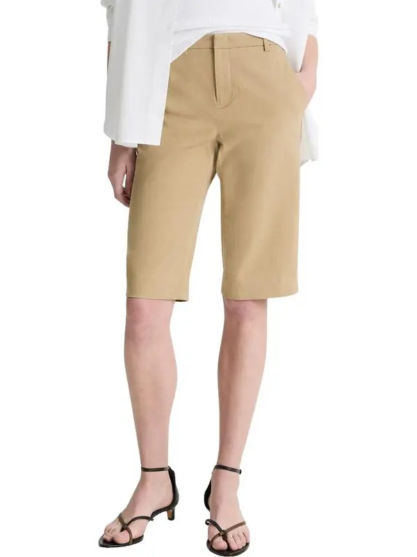 Vince Stretch Cotton Bermuda Chino Shorts - Desert