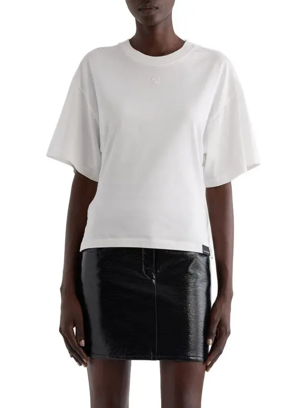 COURREGES Embroidered Logo T-shirt - Heritage White